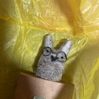 Woolly Bunny Bookmark Needle Felt Felted Handmade Wool Rabbit Book ...