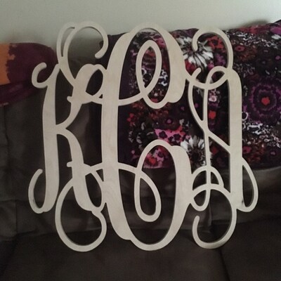 Large Wall Letters Wooden Script Monogram Initials Wooden - Etsy