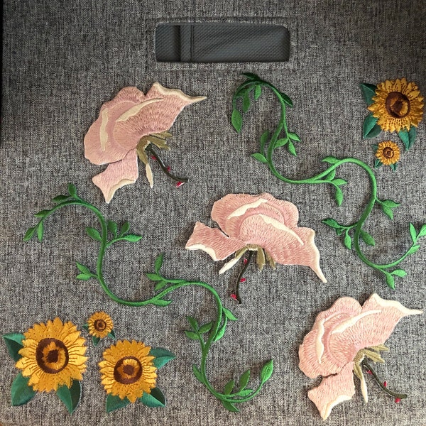 Pink Rose Iron-on Patch, Soft Pink Flower Badge, Floral Patch, DIY ...