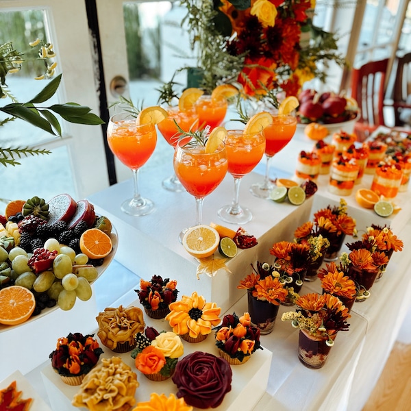 Handmade Wooden Buffet Risers: Set of 5 Display Cubes/ Dessert Risers ...
