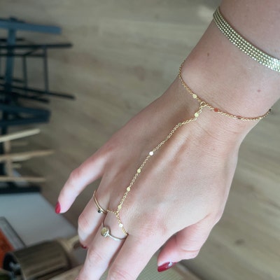 Gold Hand Chain, Dainty 18k Gold Plated Hand Chain Gold Hand Chain ...