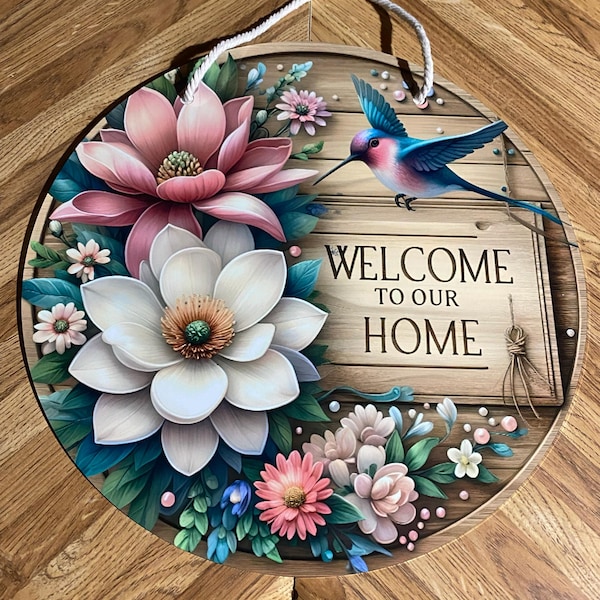 WELCOME MAGNOLIA DOOR Hanger, Wreath Sign Png, for Sublimation High ...