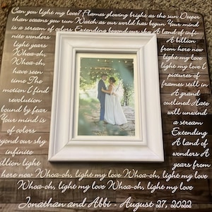 Song Lyrics Print, Wedding Song Framed, Wedding First Dance Lyrics ...