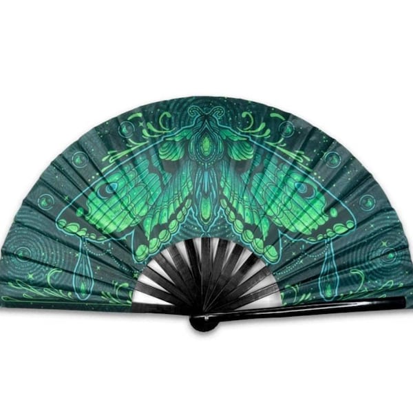 Luna Moth - UV Glow - Hand Fan - Etsy