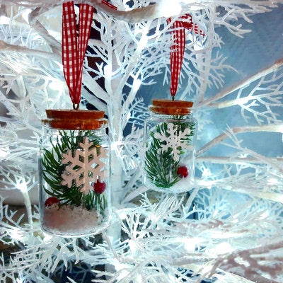 Christmas Glass Test Tube With Cork Set of 4 White Tree - Etsy