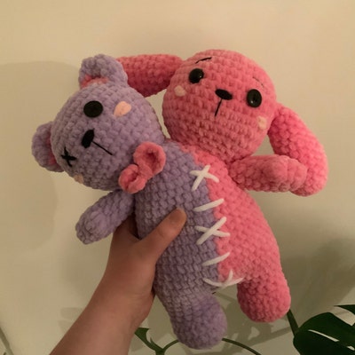 Crochet Pattern Two Headed Plushie, Bunny, Bear, Halloween, Kawaii ...