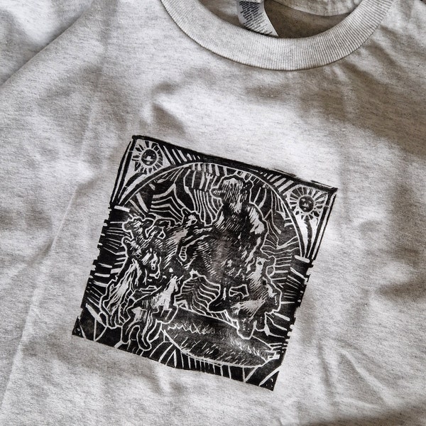 Midsommar A4 Lino-print / Folk Horror Cottage Fairy A24 Movie Thriller ...