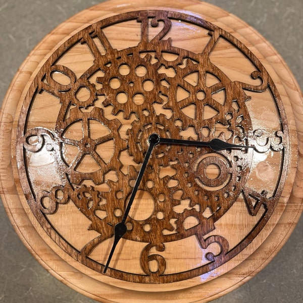 Gears Wall Clock Laser Cut Files, SVG File. Vector File Ai, Cdr, Dxf ...