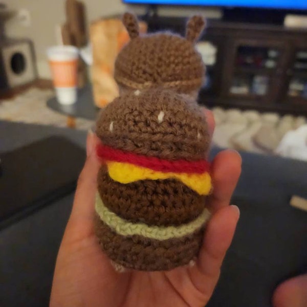 Burger Snail Crochet Pattern Amigurumi, Snail Stuffed Animal Plush Toy ...