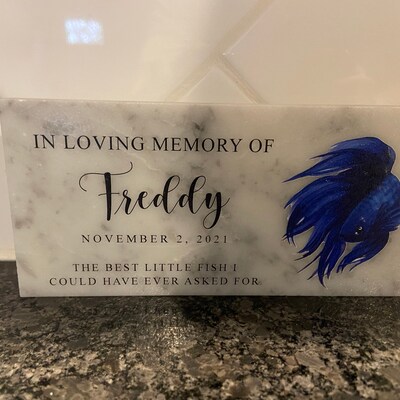 PET FISH MEMORIAL, Cute Memorial Stone, Home Decoration Pet Fish ...