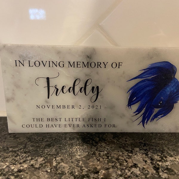 PET FISH MEMORIAL, Cute Memorial Stone, Home Decoration Pet Fish ...