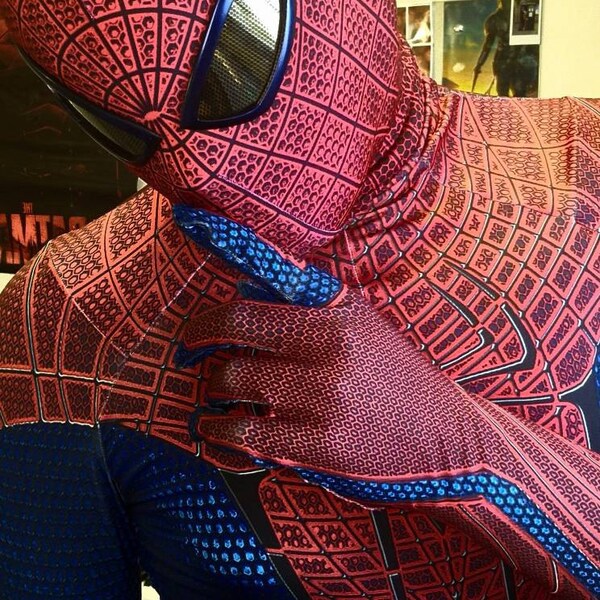 Spider Man 2 Black Mask, Amazing Spider Man, Cosplay, Halloween Gift, Tasm 2 Mask, With Face ...