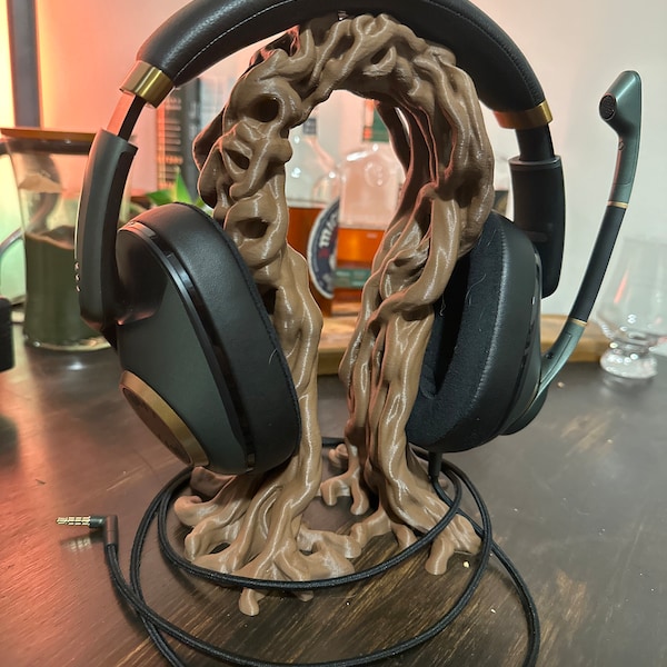 Wood Root Headphone Stand - Plastic Tree Roots Headset Holder - Natural ...