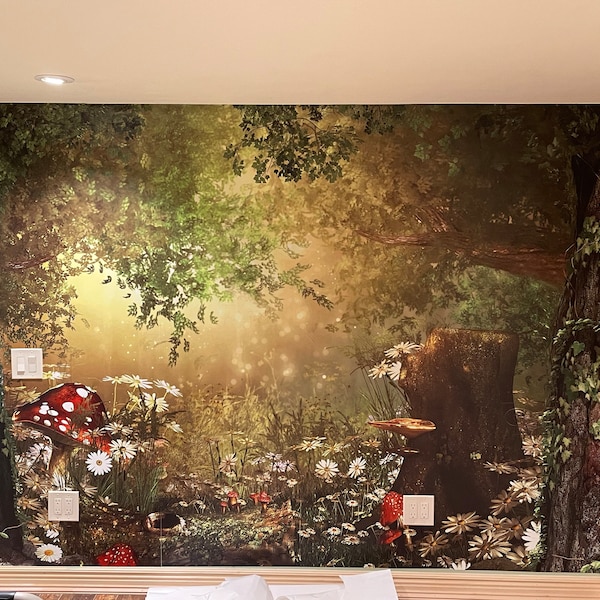 Magic Forest Wall Mural / Fairy Wall Mural / Enchanting Woodland ...