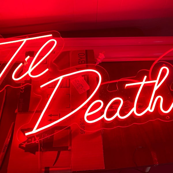 Til Death Neon Sign, Neon Sign Wedding, Custom Wedding Neon Sign ...