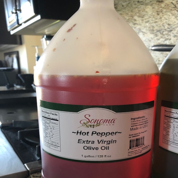 Hot Pepper Infused Extra Virgin Olive Oil - 1 Gallon Food Service Size ...