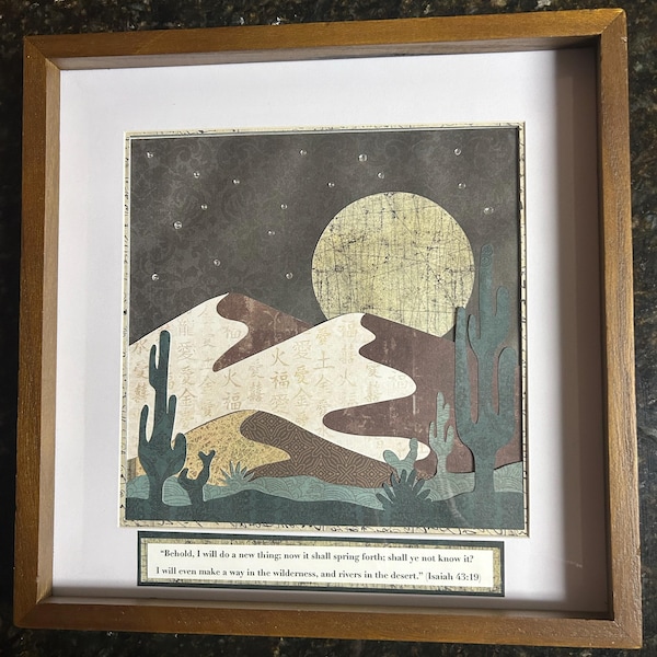 3D Desert Shadow Box, 3D Landscape Papercut, 3D Silhouette Layers, SVG ...