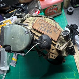 FORGIVE ME MAMA Patch - Randall Clark's Desert Ranger Combat Helmet ...