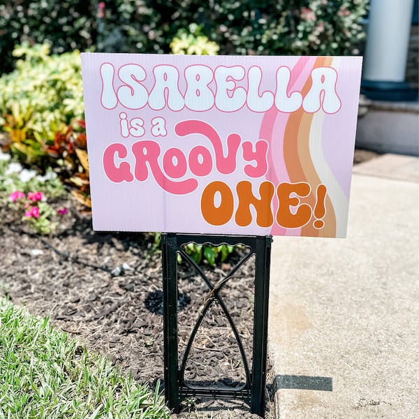 Girl Groovy One Birthday Sign, Boho Retro 1st Birthday Sign, 70's ...