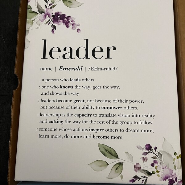 Personalized Leader Gift, PRINTABLE Thank You Gift for Boss, Leadership ...