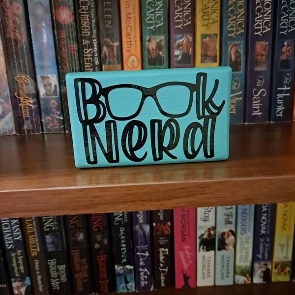 Book Nerd Mini Wood Block Sign I Mini Sign I Tiered Tray Decor I Book ...