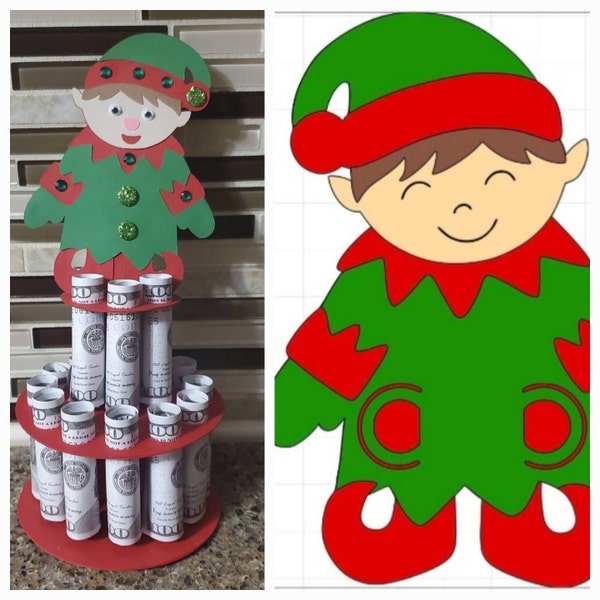 SVG: Elf Money Card. Christmas Money Holder. Cricut Joy Friendly. Cut ...