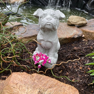 8 Tall Cement Boxer Puppy Dog Garden Art Concrete Statue Pet Memorial ...