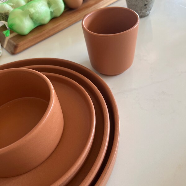 Handmade Ceramic Dinnerware Set, Beautiful Terracotta Tableware Set ...