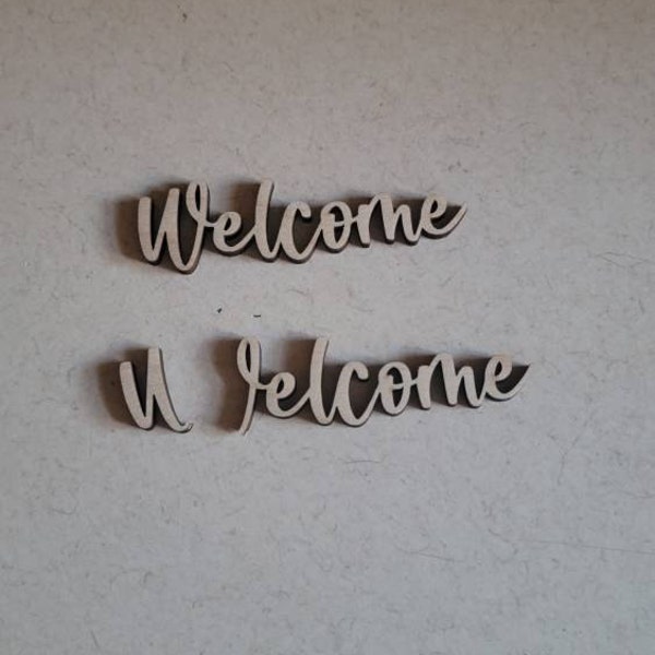 Welcome Text Word Laser Cut Out Unfinished Wood Shape Craft Supply - Etsy