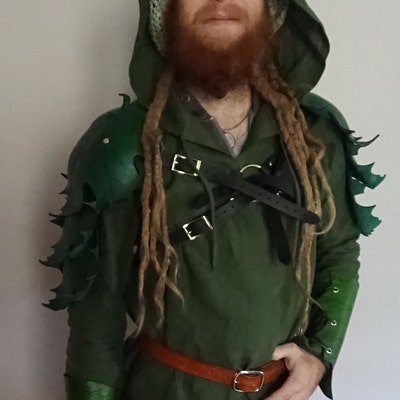 Elven Leaf Leather Pauldron Harness Elf Armor DK5107 - Etsy