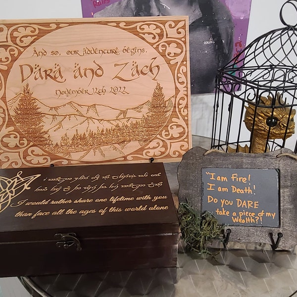 Lord of the Rings Quote Engraved Wood Sign Custom Lord of the Rings ...