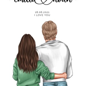 Personalised Couple Print Couples Gift Gift for Her - Etsy