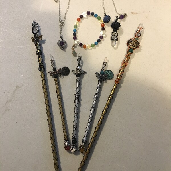 Fidget Wand: Vampire. Garnet, Obsidian, Onyx - Etsy