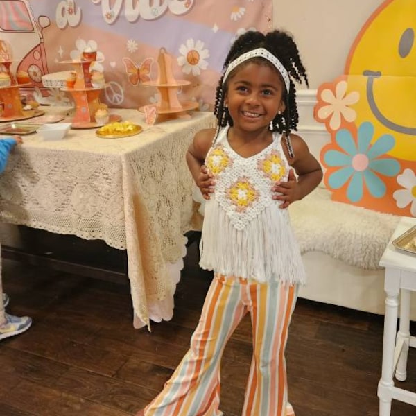 Wildflower Hippie Top for Kids, Groovy One Birthday, Two Groovy, Boho ...