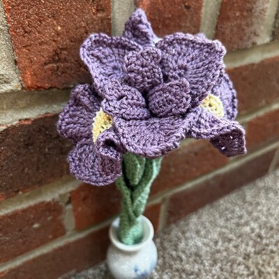 Crochet Iris Flower Pattern Photo Tutorial Crochet Pattern for Decor ...