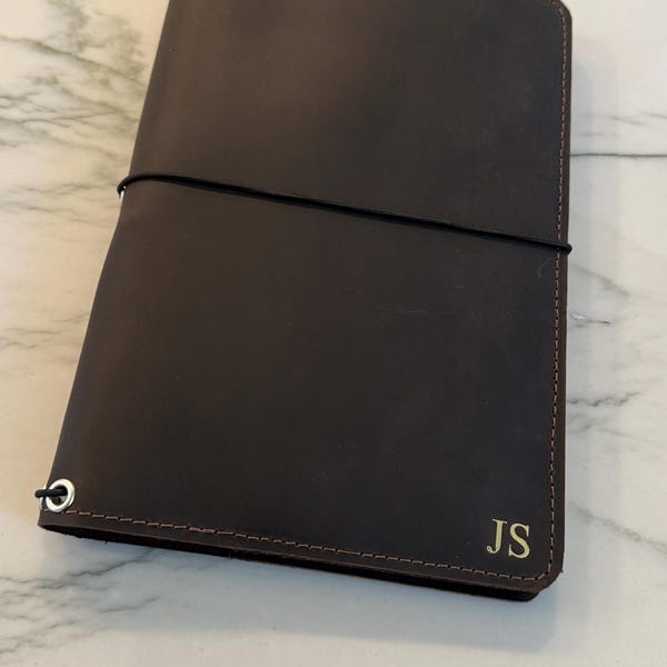Monogrammed Leather Notebook,a5 Leather Journal,engraved Leather ...