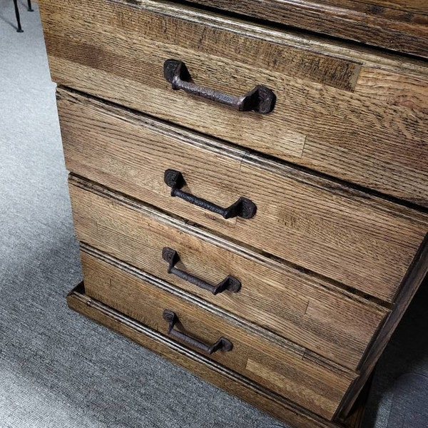 10 Cast Iron Handles Small 5 1/4 Long Rustic Drawer Pulls Home Decor ...