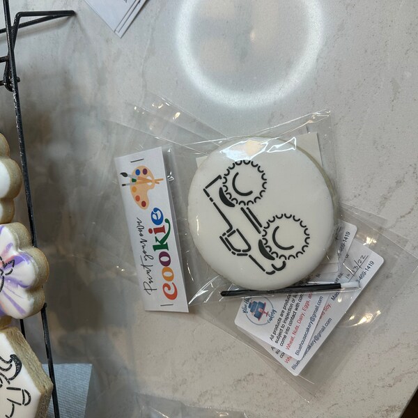 Editable Paint Your Own Cookie Bag Topper Template, Black and White ...