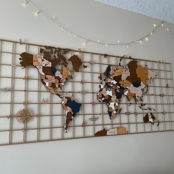 Wooden World Map , DIY Map , World Map Wall Art, Home Decor ...