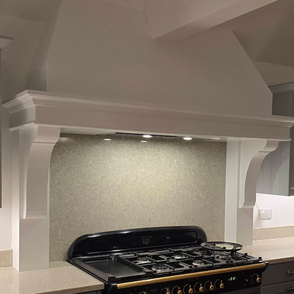 Wooden Ornate Floating Mantel Shelf Kitchen Over Oven Shelf Fireplace ...