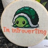 I'm Introverting Turtle Cross Stitch Pattern, Animal Embroidery, Funny ...