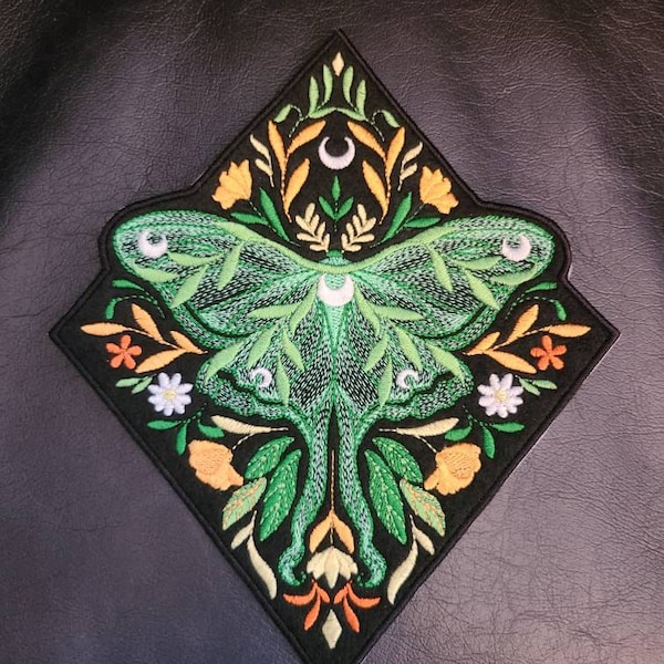 Lunar Moth in Fall Foliage Diamond With Border AND Coordinating ...