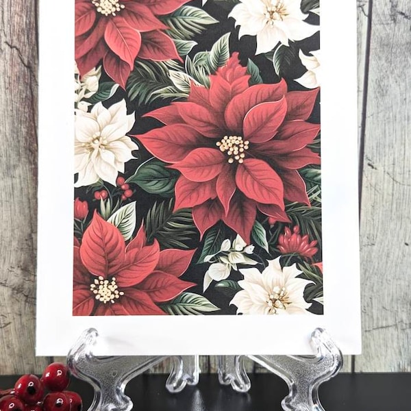 Christmas Poinsettia SEAMLESS File, Craft Digital Paper, Sublimation ...