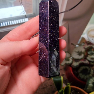 Blue Goldstone Point, Blue Sandstone Tower, Polished Sparkle Goldstone ...