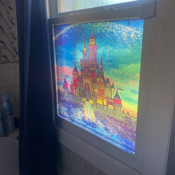 Custom Size Colorful Stained Glass Films Window Film Static Cling Frosted Stickers Bathroom Home