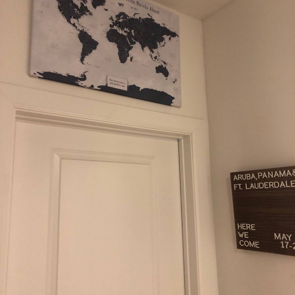 Personalized World Map, Custom Push Pin Map on Canvas, Travel Gift for ...