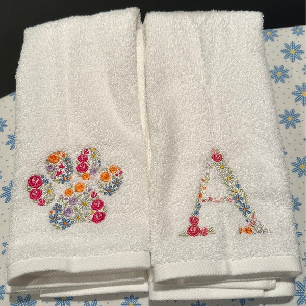 Machine Embroidery LETTER A Uppercase 9,6cm/3.80" Tall Dainty Floral ...