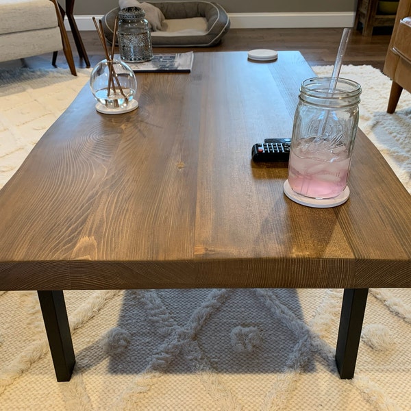 Solid Wood Coffee Table With Metal Legs- Asya / Reclaimed Wood Cofffe ...