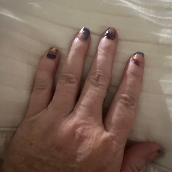 Midnight Marble Nail Wraps With Gold Flake Accents • Blue Watercolor ...