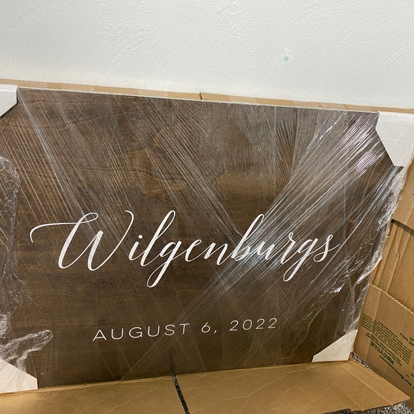 Welcome Name EST Custom Wood Sign Personalized for Weddings Receptions ...